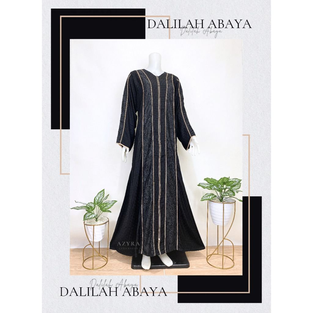 Jual Gamis Dress Hitam Cantik Kekinian Kualitas Premium Dalilah Abaya ...