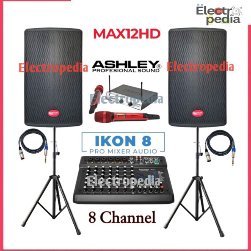 Jual Paket Sound System Speaker Aktif 12inch Baretone Max12HD Mixer ...