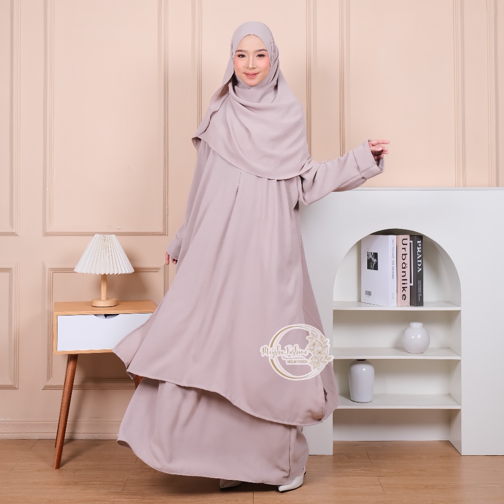 Jual Set Abaya Azahra Tunik/Setelan Rok Tunik Abaya Melayu/Set Rok ...