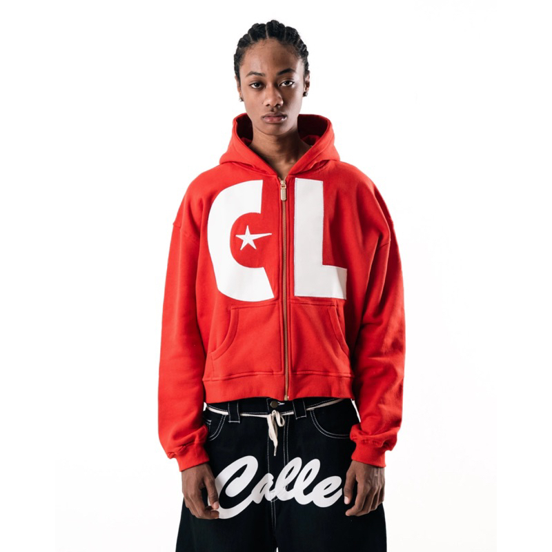 Jual [ ORIGINAL ] CALLE DE LARACHE ZIP HOODIE RED | Shopee Indonesia