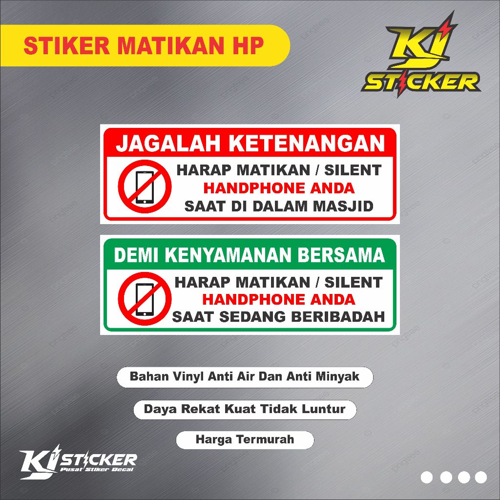 Jual Promo Stiker Matikan HP / Stiker Matikan HP Saat Beribadah ...
