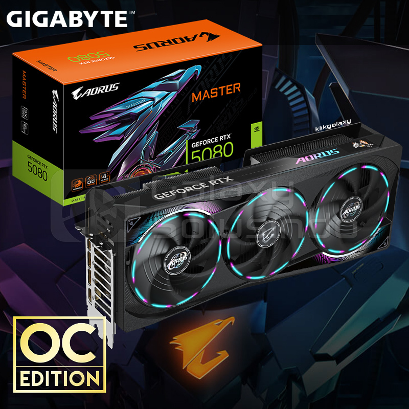 Jual GIGABYTE GeForce RTX 5080 AORUS MASTER 16GB OC GDDR7 - VGA RTX5080 ...