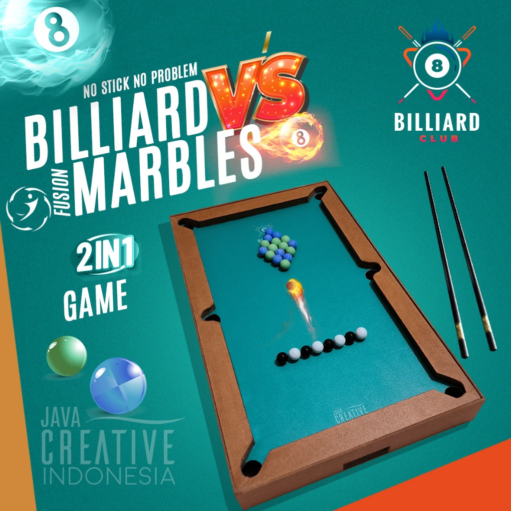 Jual Billiard vs Marbles Fusion Board Game Play (50x30cm) | Shopee ...
