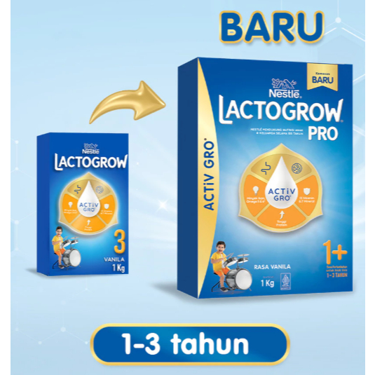 Jual LACTOGROW PRO 1+ / LACTOGROW 3 Madu & Vanilla 1kg (Susu ...