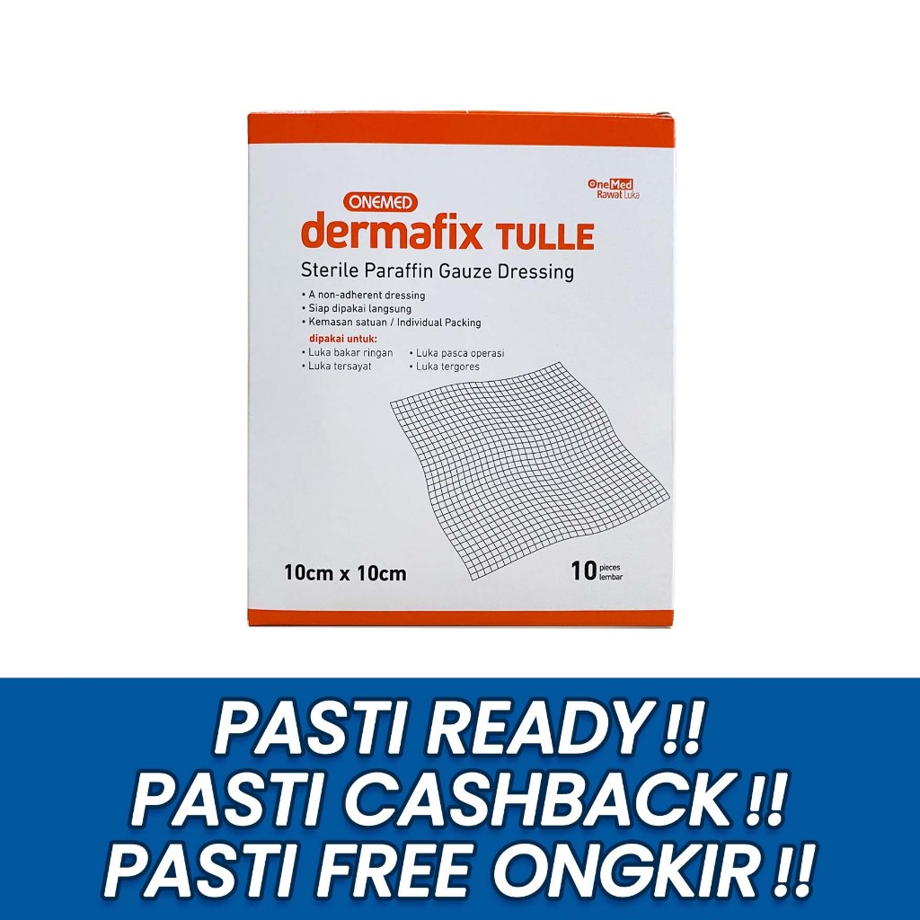 Jual ONEMED DERMAFIX TULLE 10X10CM PARAFFIN GAUZE 1 BOX | Shopee Indonesia