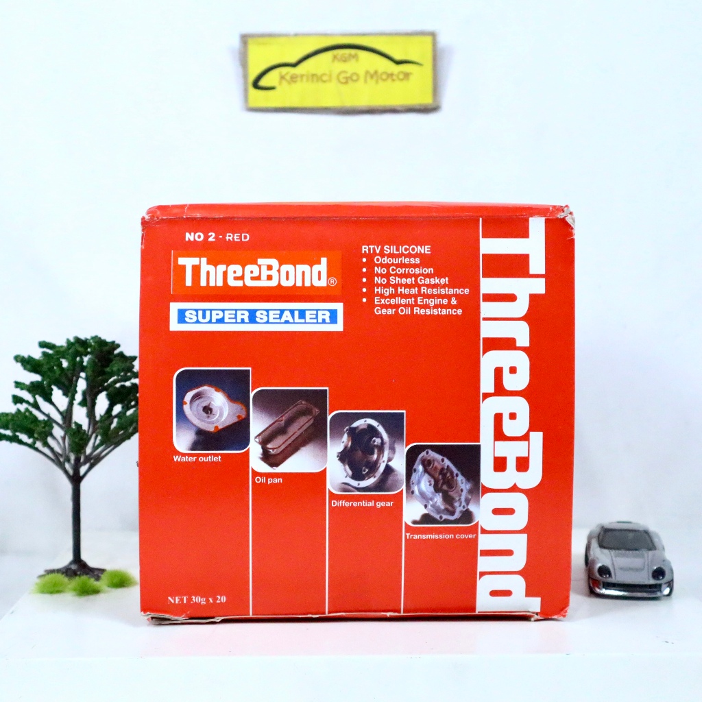 Jual PER DUS THREEBOND SUPER SEALER NO 2 MERAH-RED HIGH TEMP RTV 30gr ...