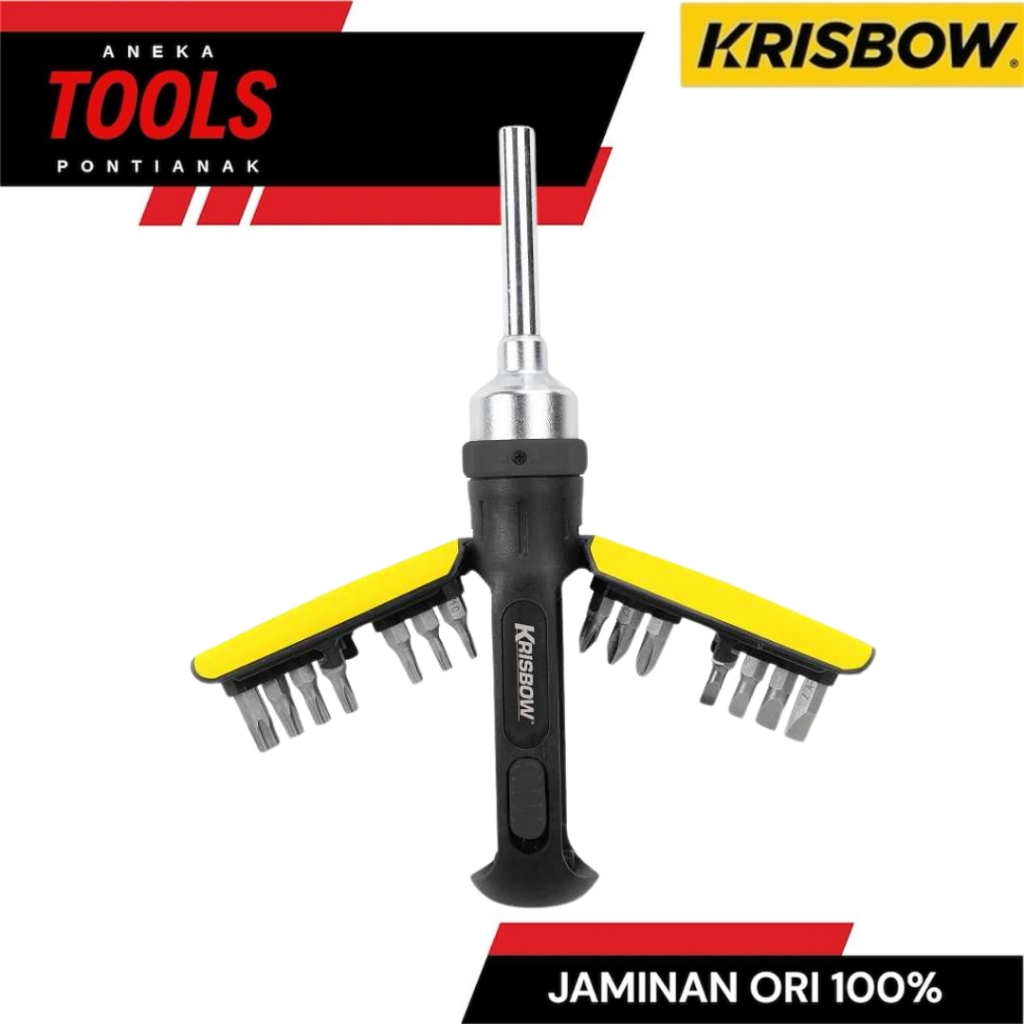 Jual Krisbow Ratchet Screwdriver Set Obeng Lepas Pasang 14 Pcs | Shopee ...