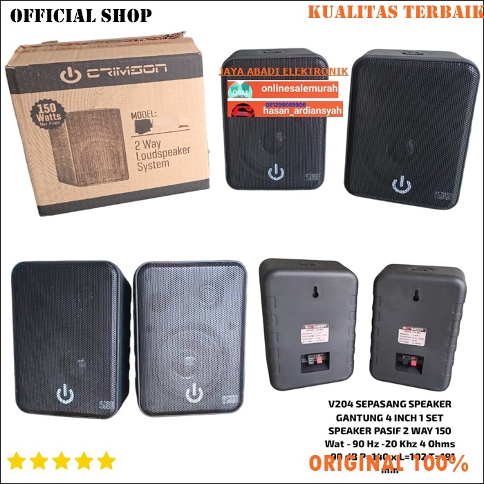 Jual V204 SPEAKER GANTUNG 4 INCH SEPASANG 1 SET PASIF 2 WAY SPK SPEKER ...