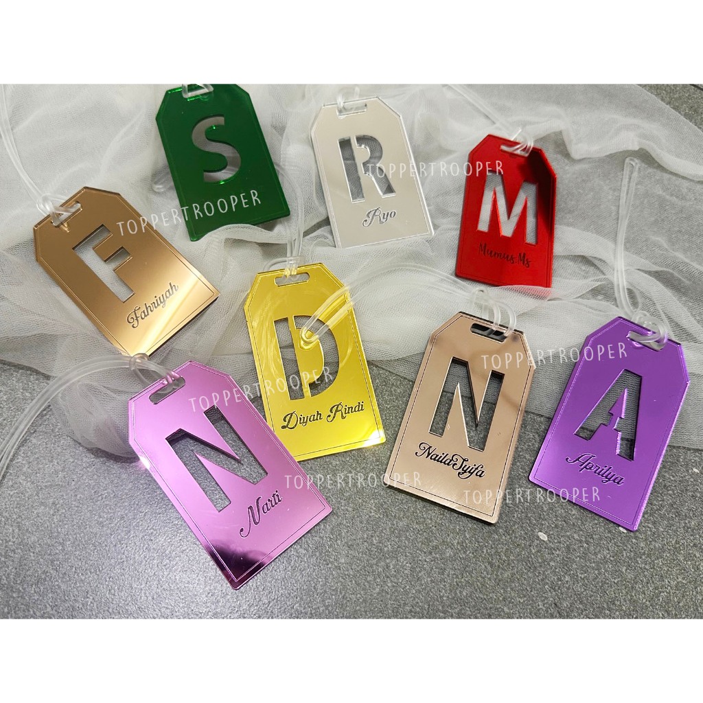 Jual 5MM INISIAL AKRILIK GANTUNGAN KOPER / INITIAL LUGAGGE TAG ...