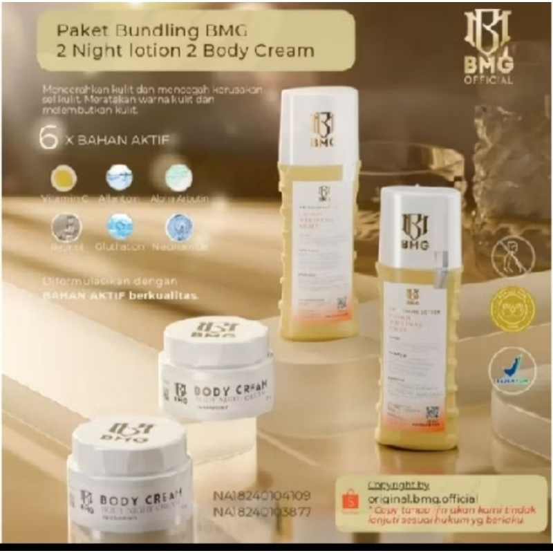 Jual BMG LOTION PABRIK ORIGINAL (2 LOTION DAN 2 BODY CREAM) | Shopee ...