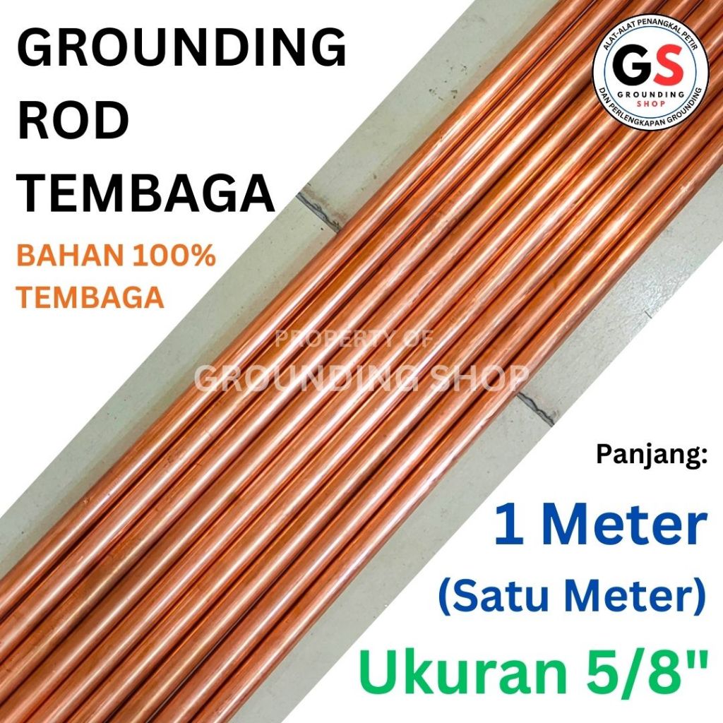 Jual Grounding Rod 5/8 x 1 Meter Full Tembaga / Grounding Rod Ukuran 5/ ...