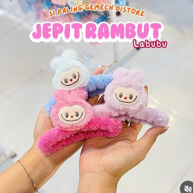 Jual JEPIT SALON BULU KARAKTER LABUBU LUCU - JEPIT RAMBUT SALON LABUBU ...