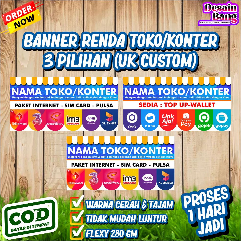 Jual Banner/Spanduk Renda Konter Pulsa, Game, E-Wallet | Shopee Indonesia