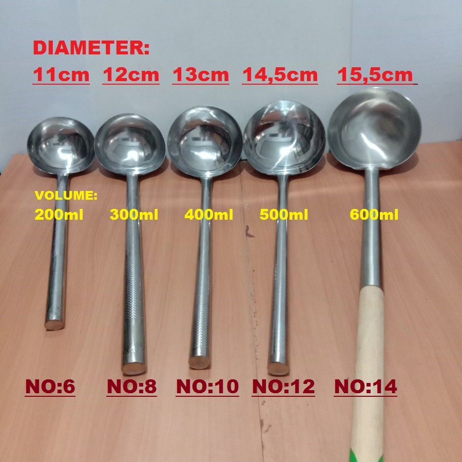Jual Irus Sendok sayur stainless tebal besar diameter 12 cm panjang 50 ...