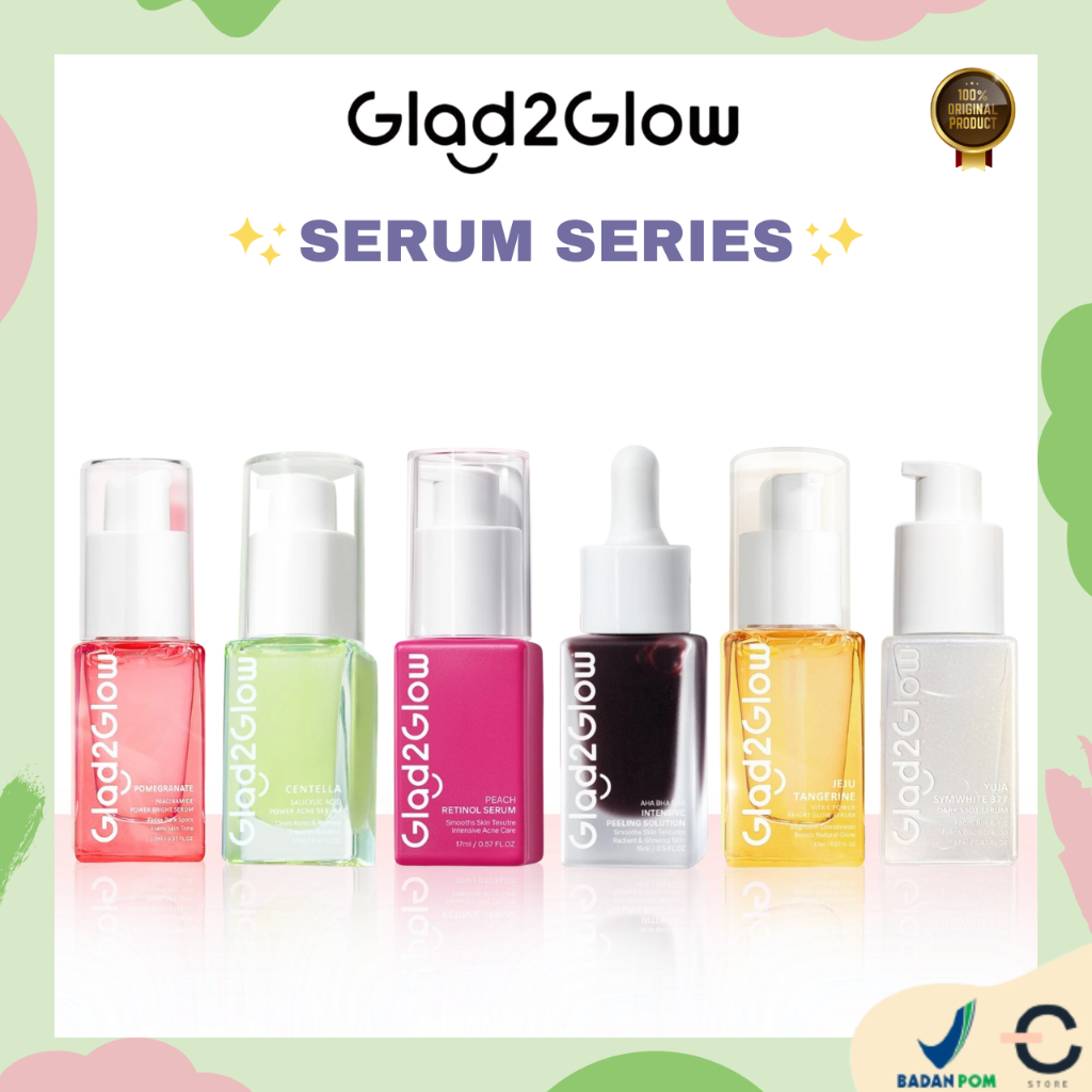 Jual [ORI BPOM] GLAD2GLOW Serum Series | Serum Wajah | Peeling Solution ...