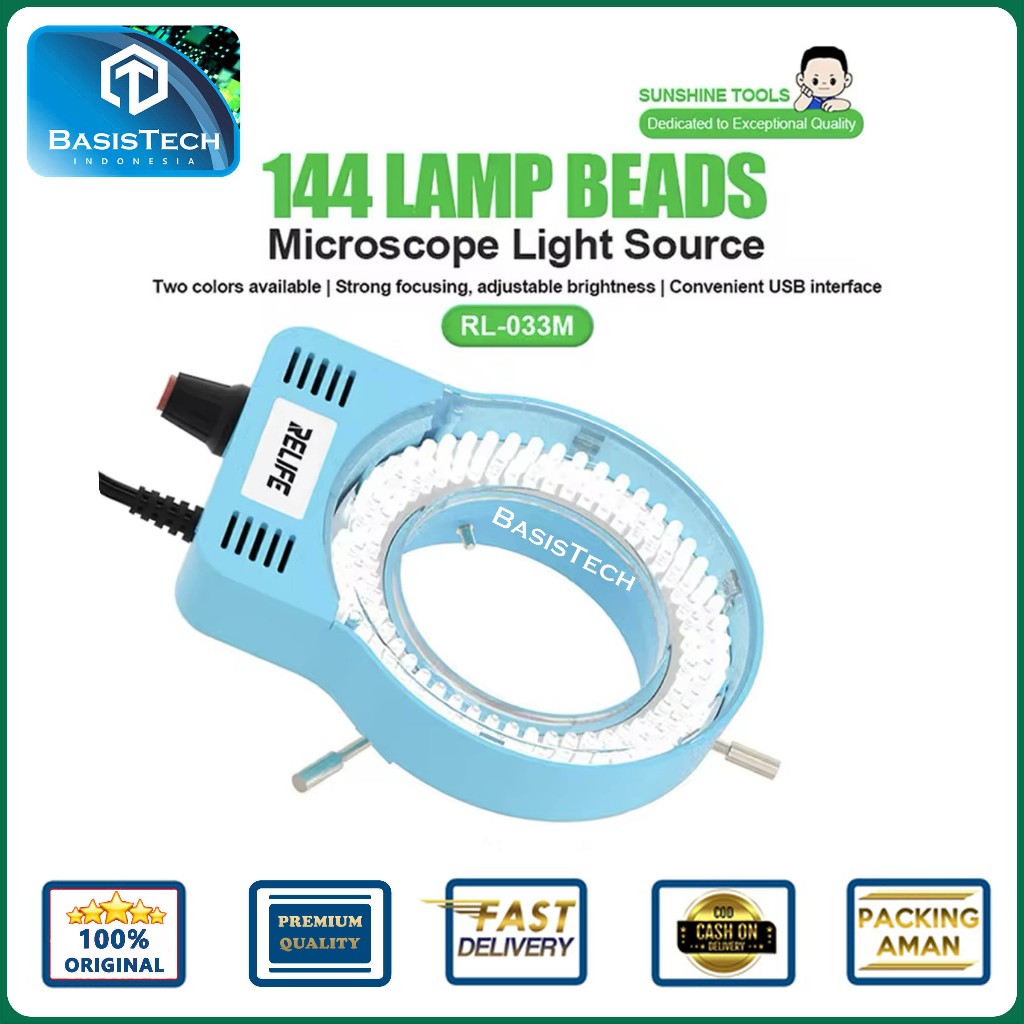 Jual LAMPU MIKROSKOP UNIVERSAL MICROSCOPE LAMP RELIFE RL-033M 144 LED ...