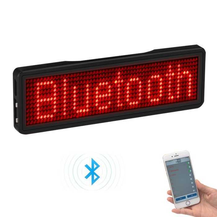 Jual LED Badge Text Display Screen Bluetooth Red Text 9.8x0.8x2.2cm ...