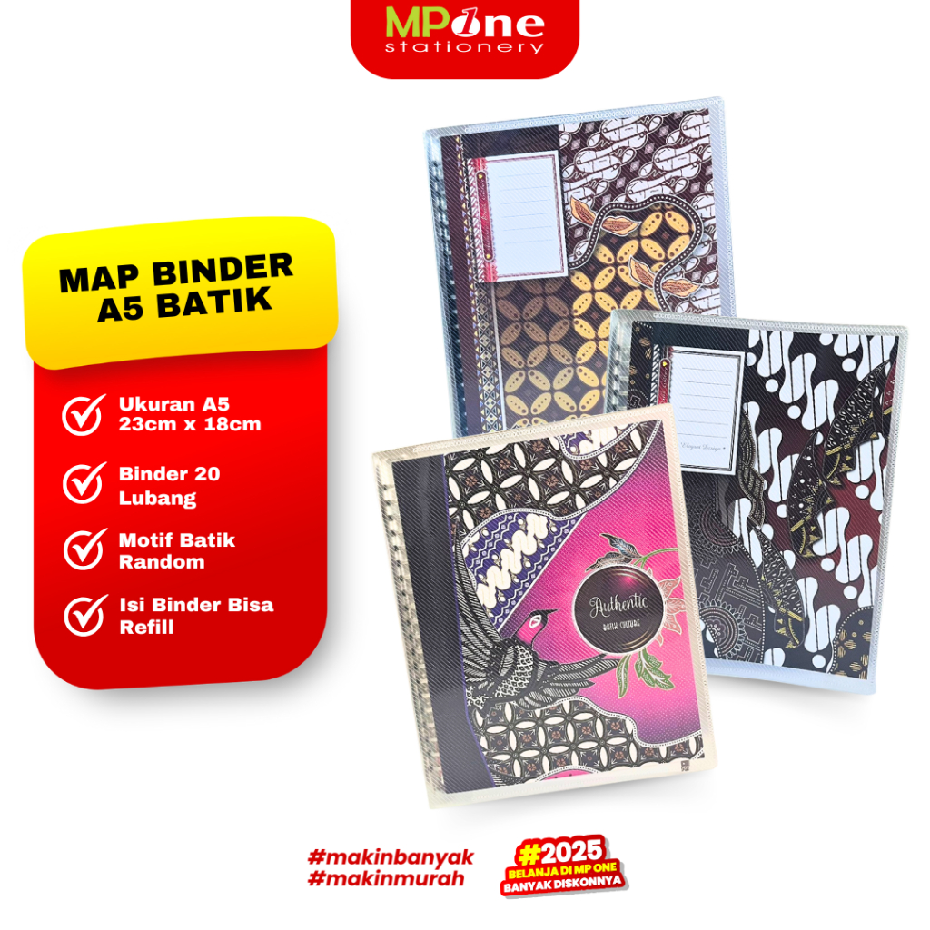 Jual (1 PCS) Map Binder A5 Batik / Notebook Binder Ring A5 Motif Batik ...