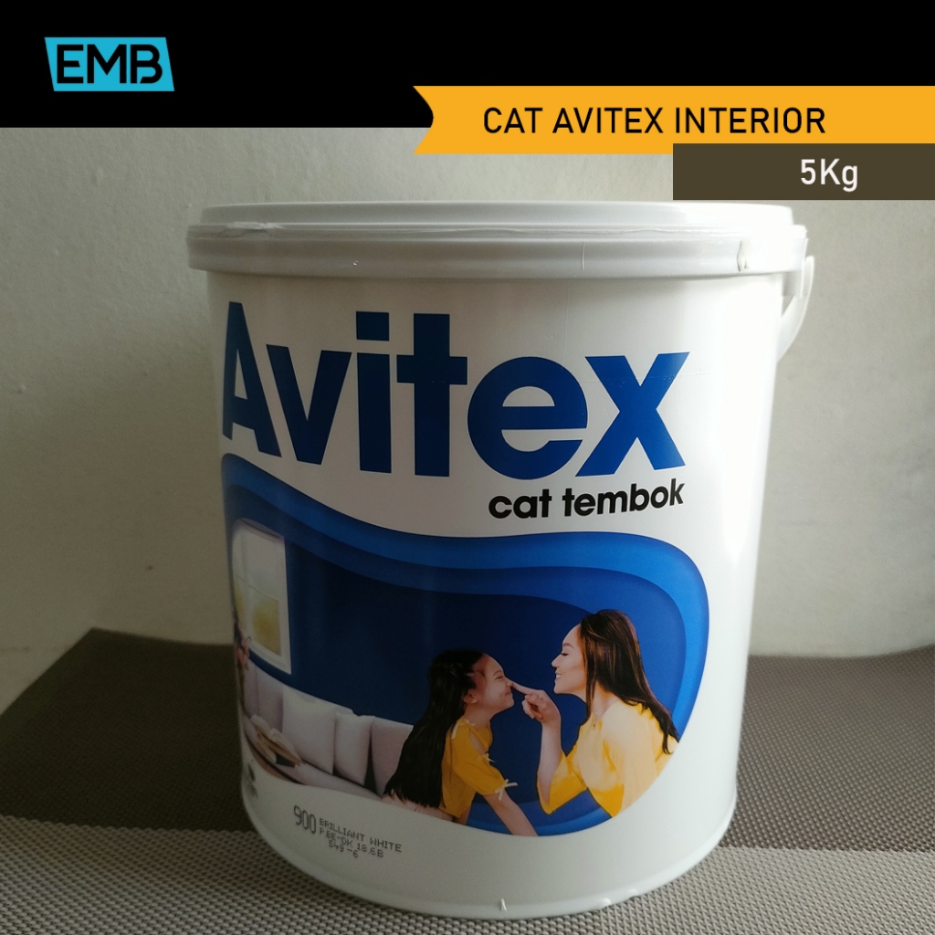 Jual Cat Tembok Avitex Emulsion 5Kg BRILLIANT WHITE BY AVIAN BRANDS ...
