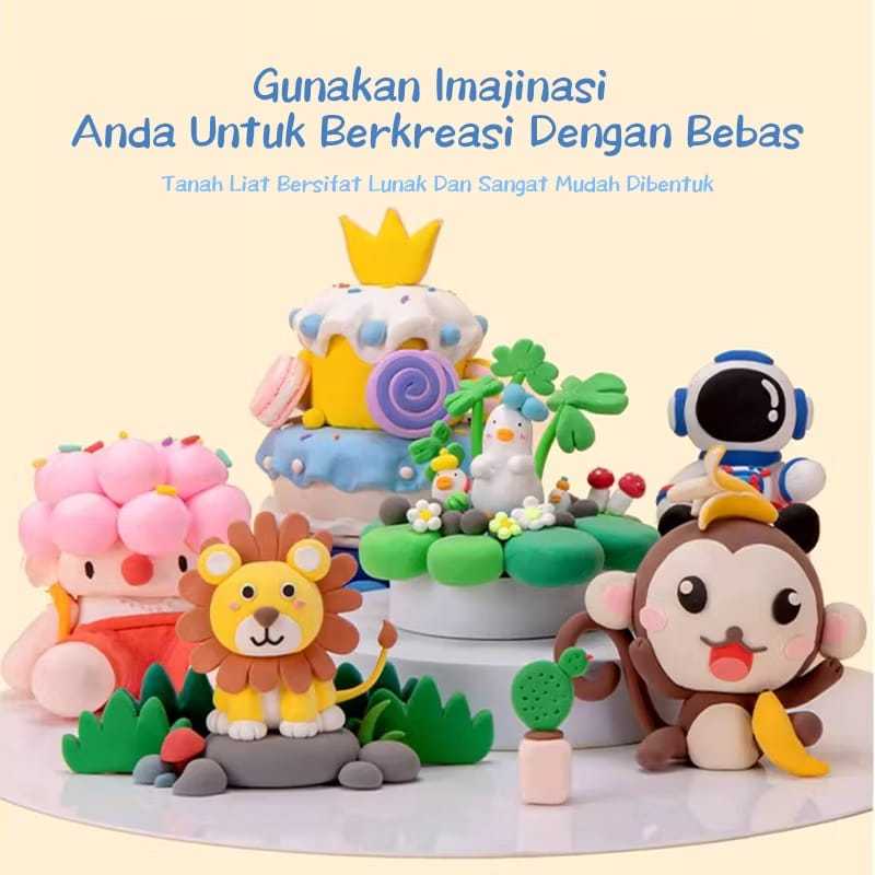 Jual Clay Mainan Anak Isi 12 Pcs Clay Polymer 12 Warna Mainan Lilin ...