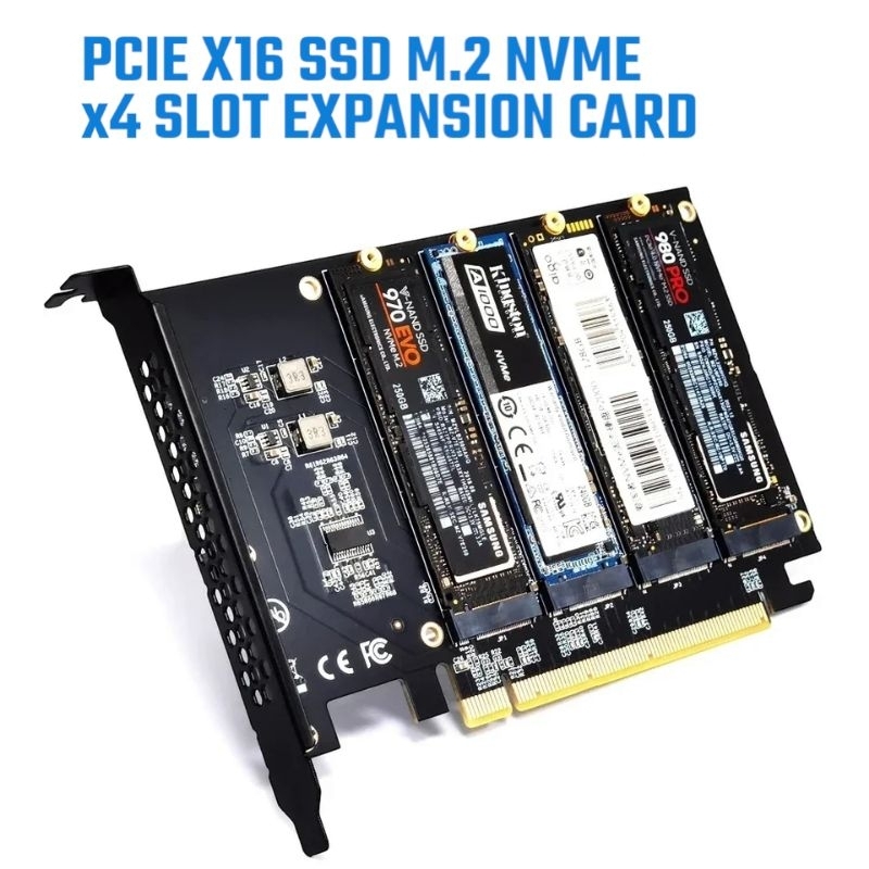 Jual PCIE 4.0 x16 Expansion SSD M.2 NVME M-key x4 slot Adapter card ...