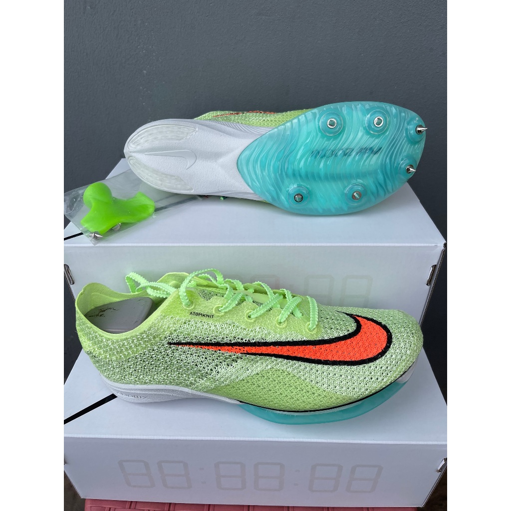 Jual SEPATU SPIKE ATLETIK GREEN HYPER ORANGE | Shopee Indonesia
