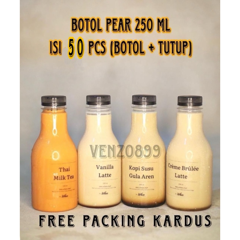 Jual (50 PCS) Botol Plastik Pear / Pir 250ml FREE PACKING KARDUS ...