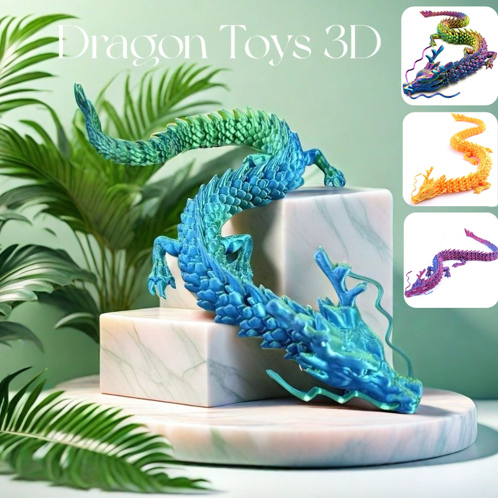 Jual 3D Fidget Crystal Dragon / Naga Mainan Flexibel Articulated Dragon ...