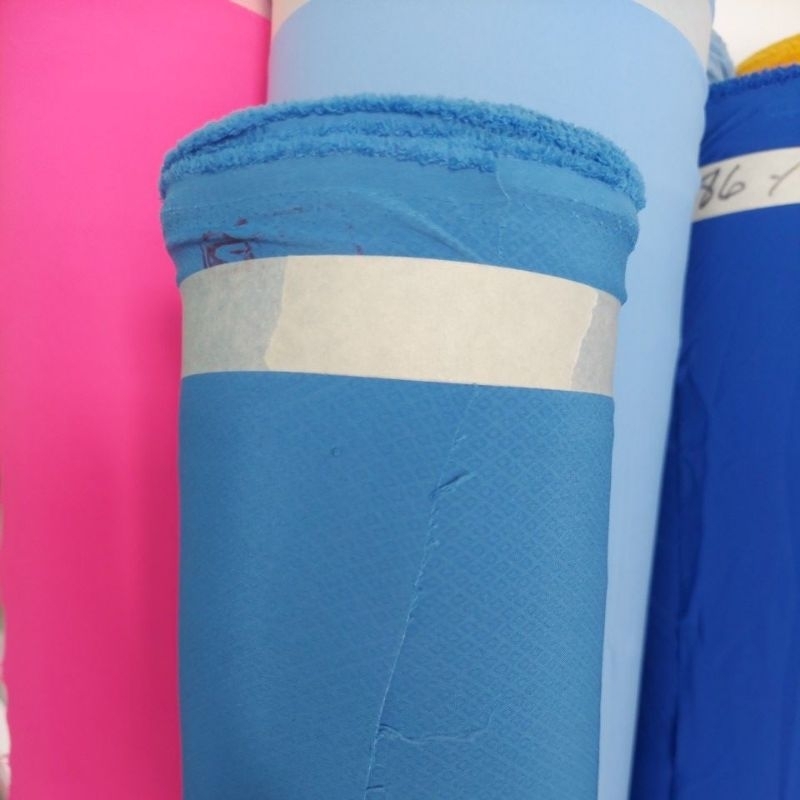 Jual bahan despo wafer dobel stretch warna biru muda/ | Shopee Indonesia