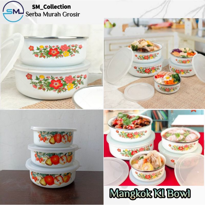 Jual mangkok tutup/mangkok enamel/mangkok apel/mangkak mixing bowl ...