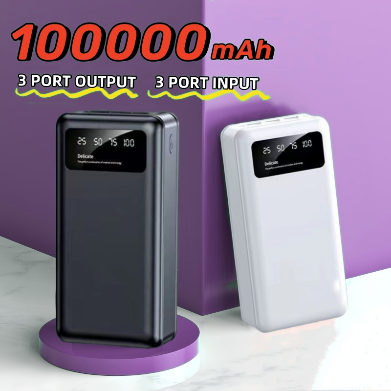 Jual Power Bank 100000mAh Kapasitas Besar Fast Charging dengan 3 Output ...