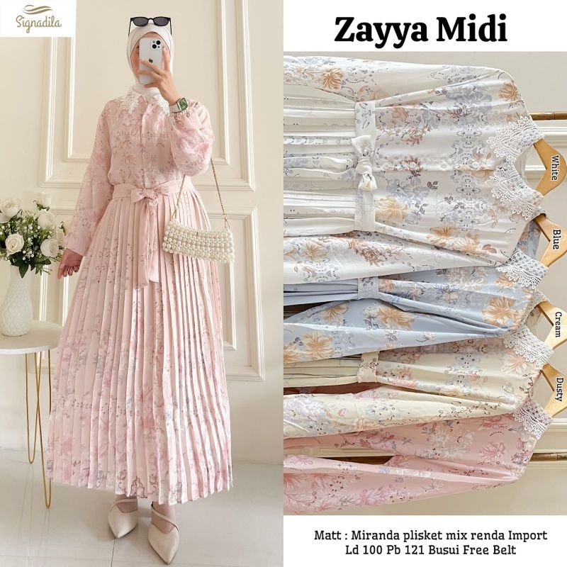Jual SIGNADILA - Zayya Zeya Meta Midi Dress Series | Midi Dress Wanita ...