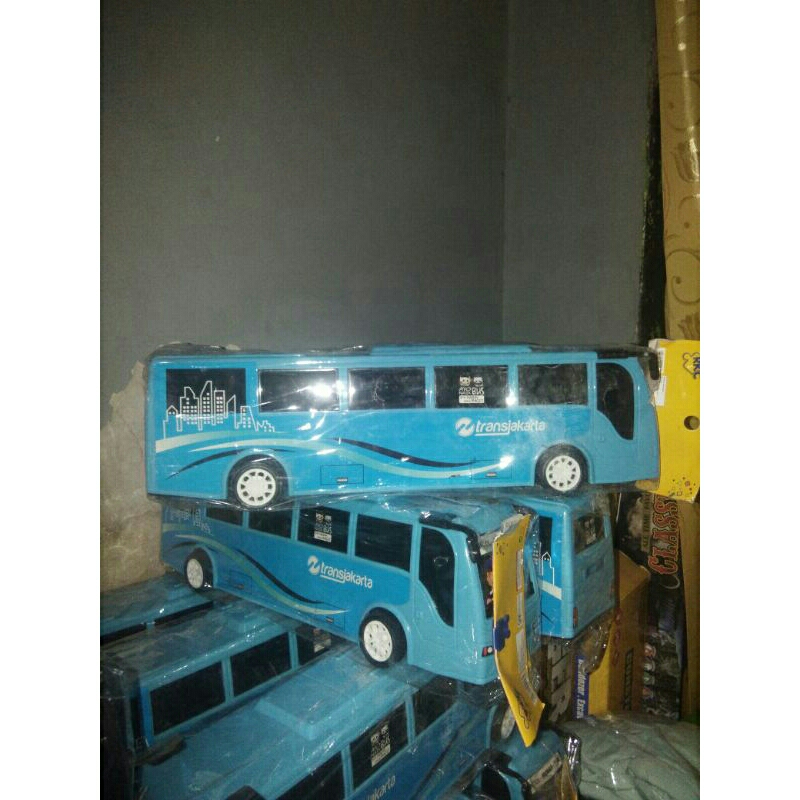 Jual miniatur bus trans Jakarta warna biru | Shopee Indonesia