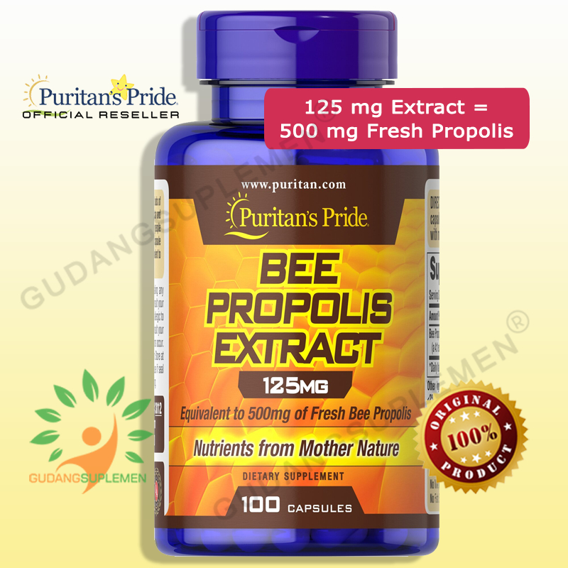 Jual Puritan's Pride BEE PROPOLIS EXTRACT 125 mg ekivalen 500 mg Fresh ...