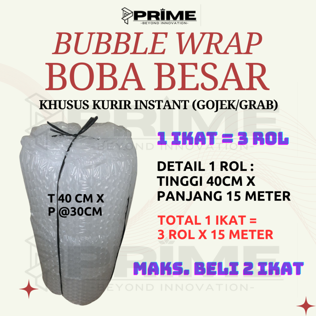 Jual BUBBLE WRAP BOBA BESAR - T40CM X P30CM KHUSUS KURIR INSTANT AIR ...