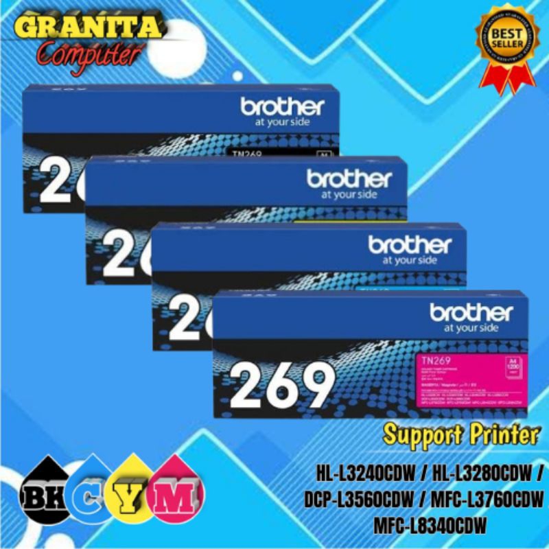 Jual Toner Brother TN 269 Original Varian Black Cyan Yellow Magenta Original For Printer HL ...