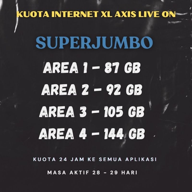 Jual PROMO KUOTA INTERNET XL AXIS LIVE ON FULL 24JAM | Shopee Indonesia