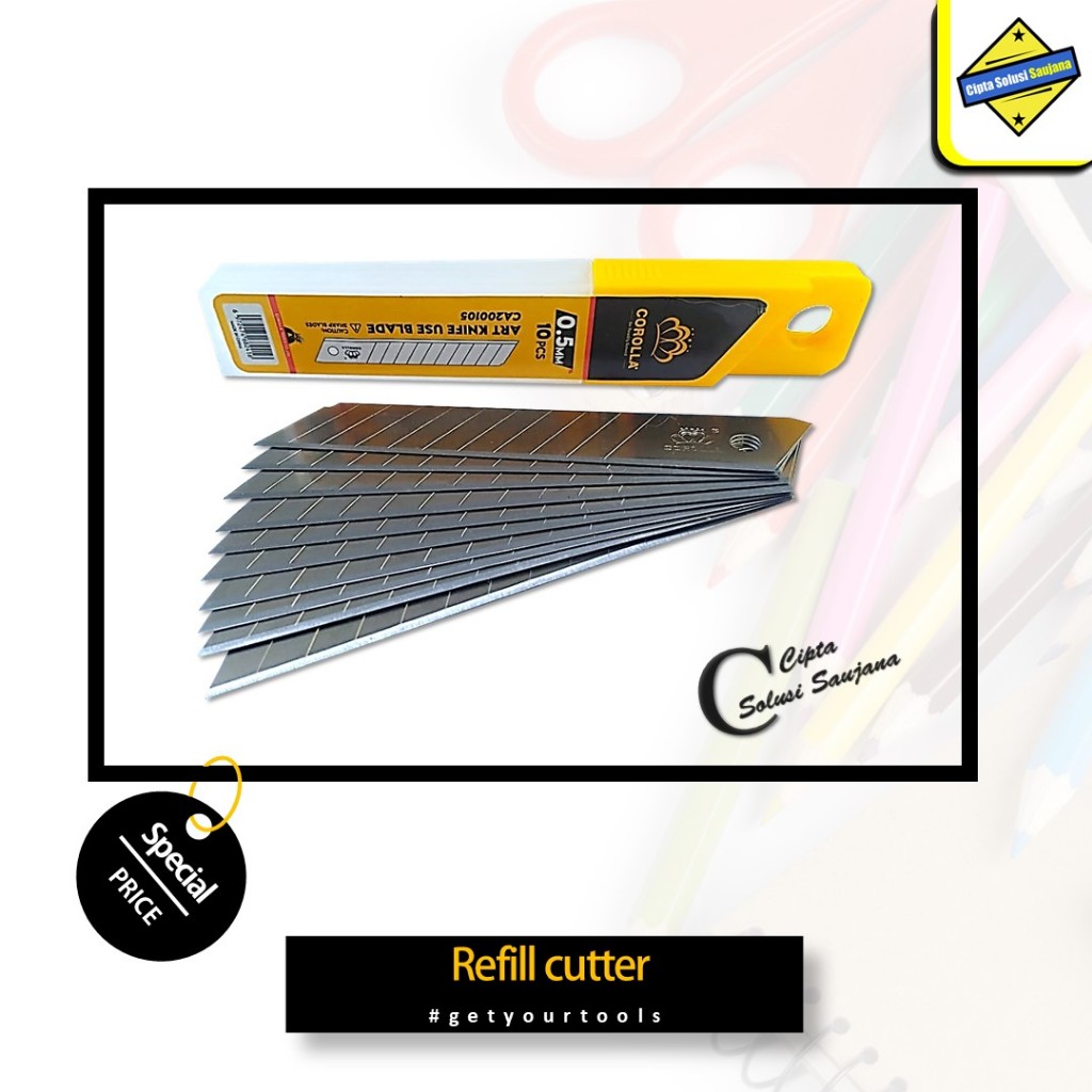 Jual COROLLA ISI REFILL REFIL MATA PISAU CUTTER SEREP KATER CUTER BESAR ...