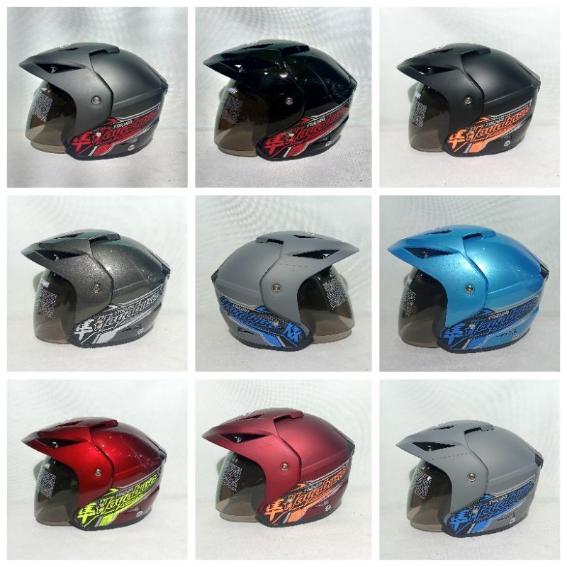 Jual HELM TAKIRA REMAJA DEWASA WARNA SOLID SINGLEVISOR HITAM SMOKE SNI ...