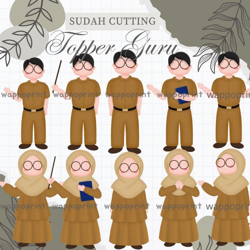 Jual 13 CM TOPPER GURU PNS / Topper Guru Untuk Buket / Topper Guru ...