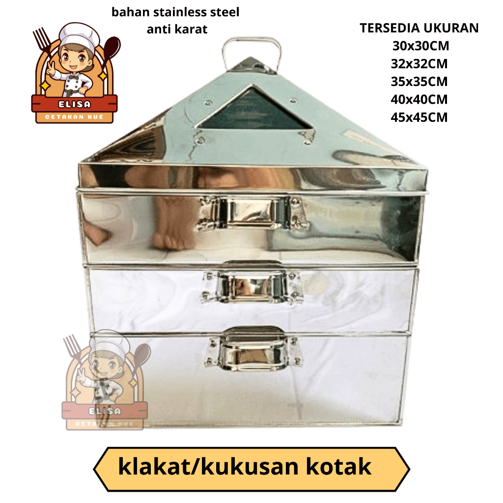 Jual KLAKAT KUKUSAN DINSUM STEAMER KOTAK STAINLESS 3 SUSUN UK 30 32 35 ...