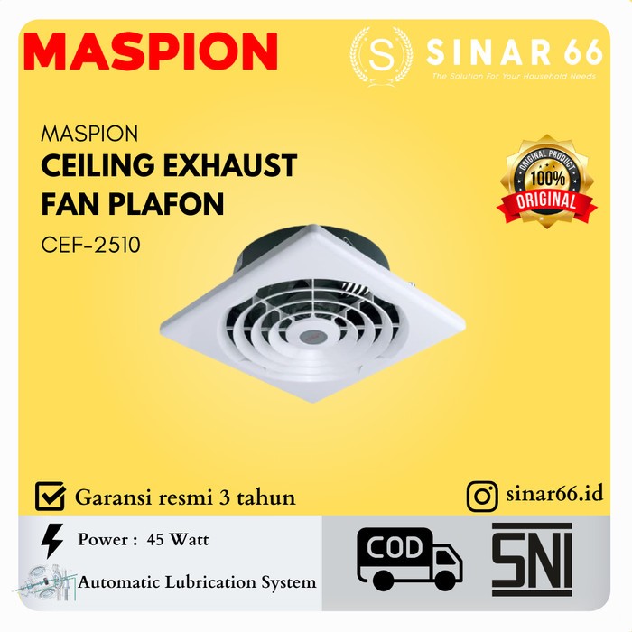 Jual MASPION CEILING EXHAUST FAN PLAFON 10" CEF2510 CEF 2510 | Shopee ...