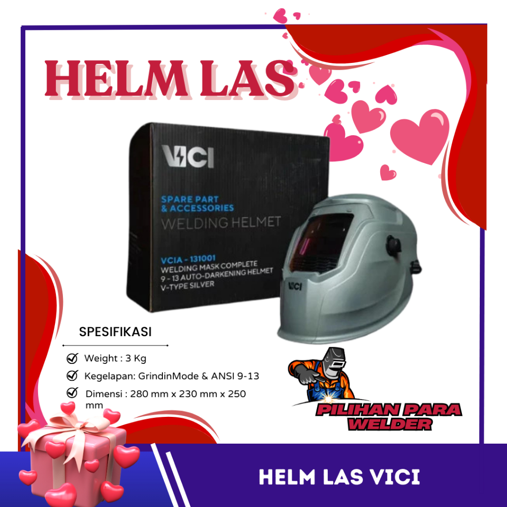 Jual Helm Las Auto Dark Welding VICI Helem Topeng Kedok Las Otomatis ...