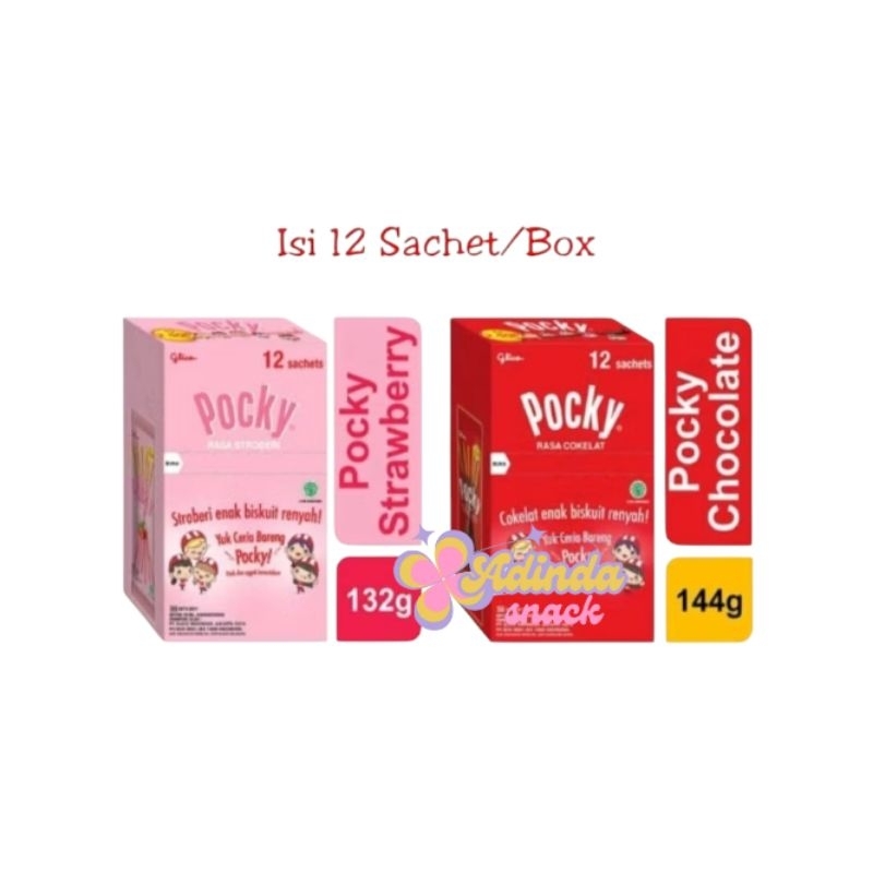 Jual pocky isi 12 pcs varian rasa coklat dan strawberry | Shopee Indonesia