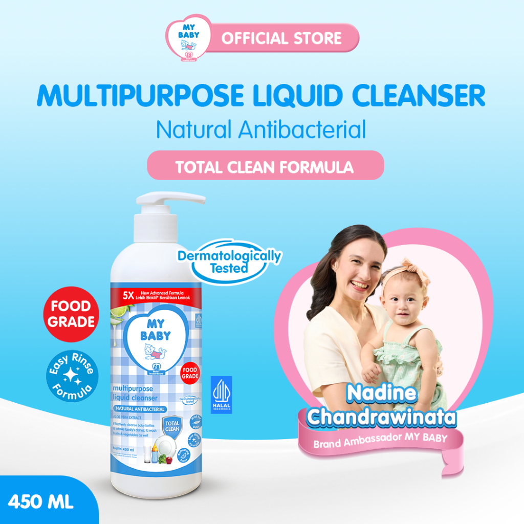 Jual MY BABY Multipurpose Liquid Cleanser Pump 450 mL - Exp: 05.2026 ...