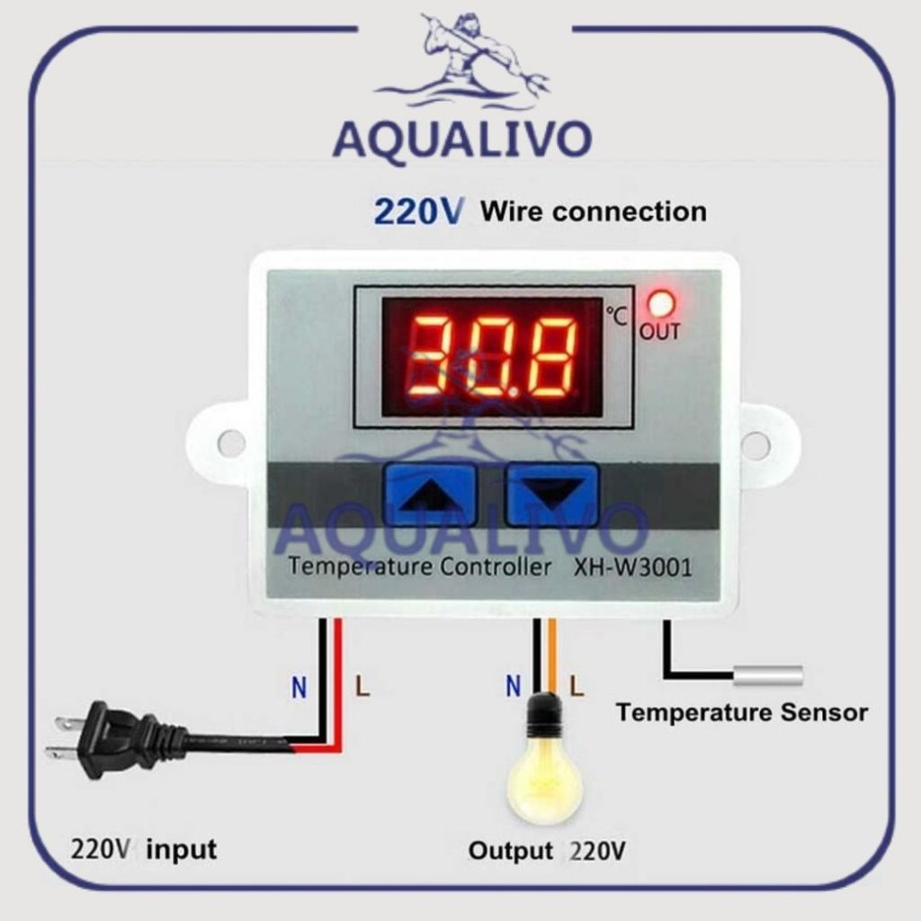 Jual W 3001 220 V Thermostat/Termostat Digital XH-W3001 220V AC Temperature Controller | Shopee ...
