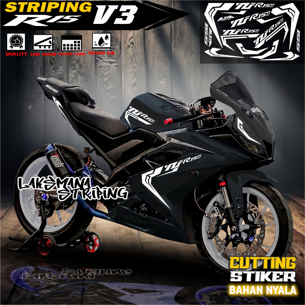 Jual STIKER YAMAH R15 V3 STRIPING YAMAHA FARIASI STIKER MOTOR BISA REQUES NAMA KEREN ELEGAN ...