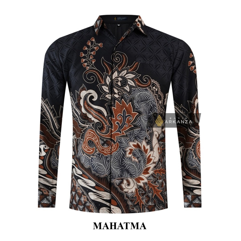Jual BATIK ARKANZA STORE Motif MAHATMA Kemeja Baju Batik Pria Cowok Laki Slimfit Full Lapis ...