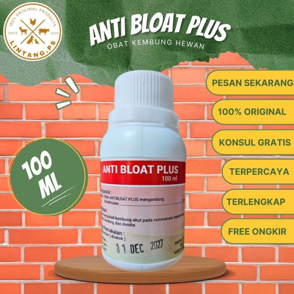 Jual Anti Bloat Plus 100 ml - Obat Kembung Ternak - Mirip Tympanol ...