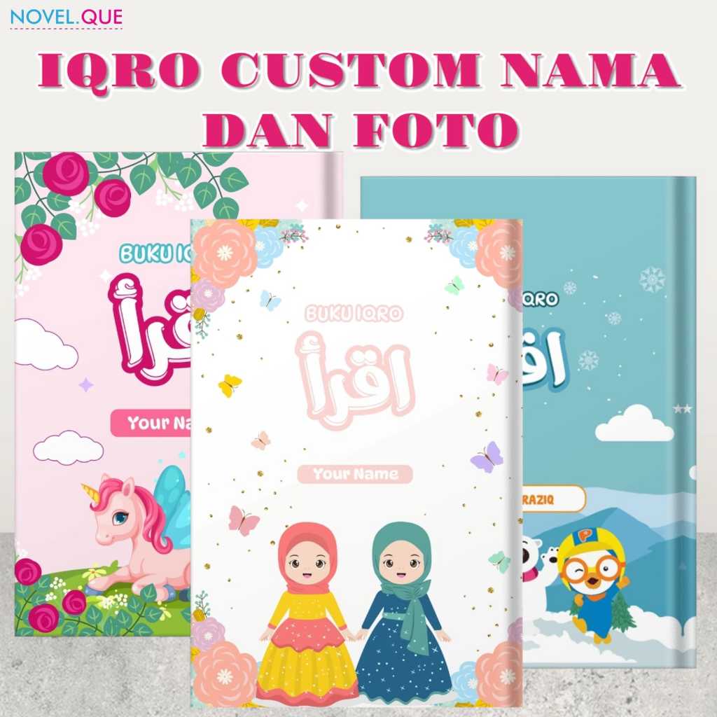 Jual Buku IQRA Jilid 1-6 Custom Nama & Foto IQRO Dan Juz Amma A5 Hard ...